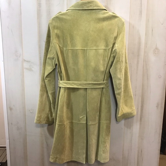Bernardo | Jackets & Coats | Bernardo Light Green Suede Leather Coat L ...